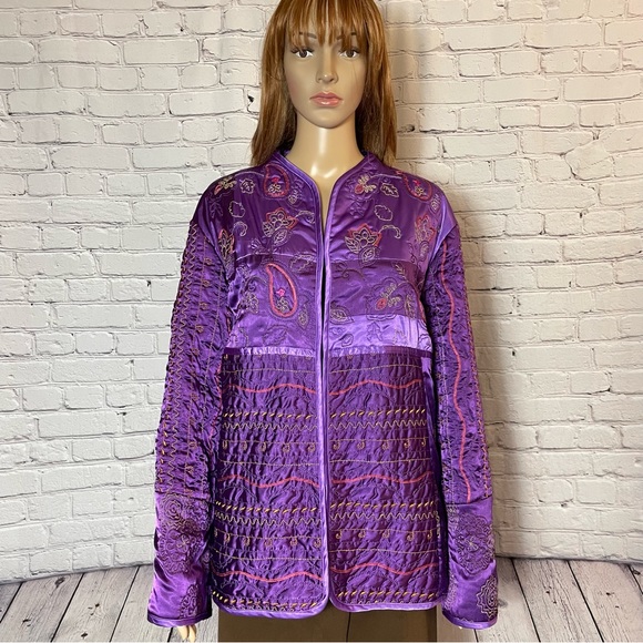 Diane Gilman | Jackets & Coats | Diane Gilman Satin Purple Quilted ...